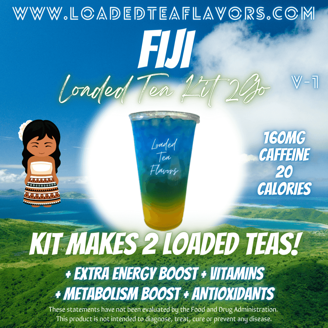 Fiji Flavored 🇫🇯 Loaded Tea Kit 2GO ~ Makes 2-32oz Teas – Loaded Tea ...
