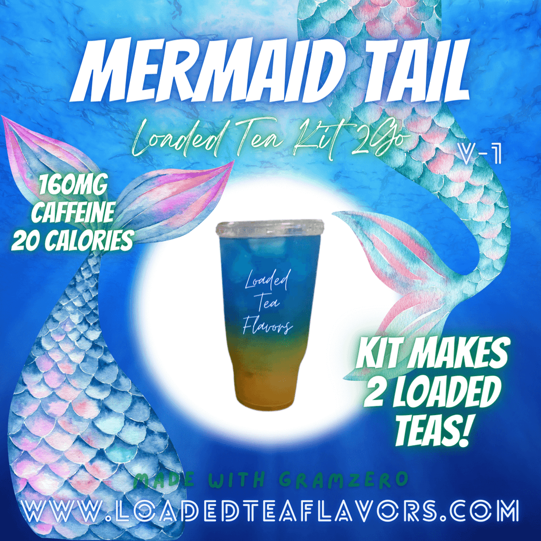 Mermaid Tail Flavored 🐙 Loaded Tea Kit 2GO ~ Makes 2-32oz Teas – Loaded ...