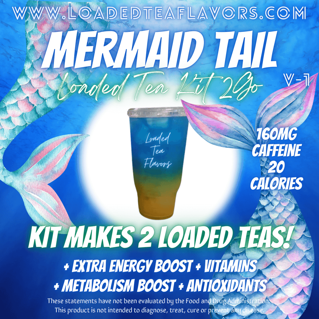 Mermaid Tail Flavored 🐙 Loaded Tea Kit 2GO ~ Makes 2-32oz Teas – Loaded ...