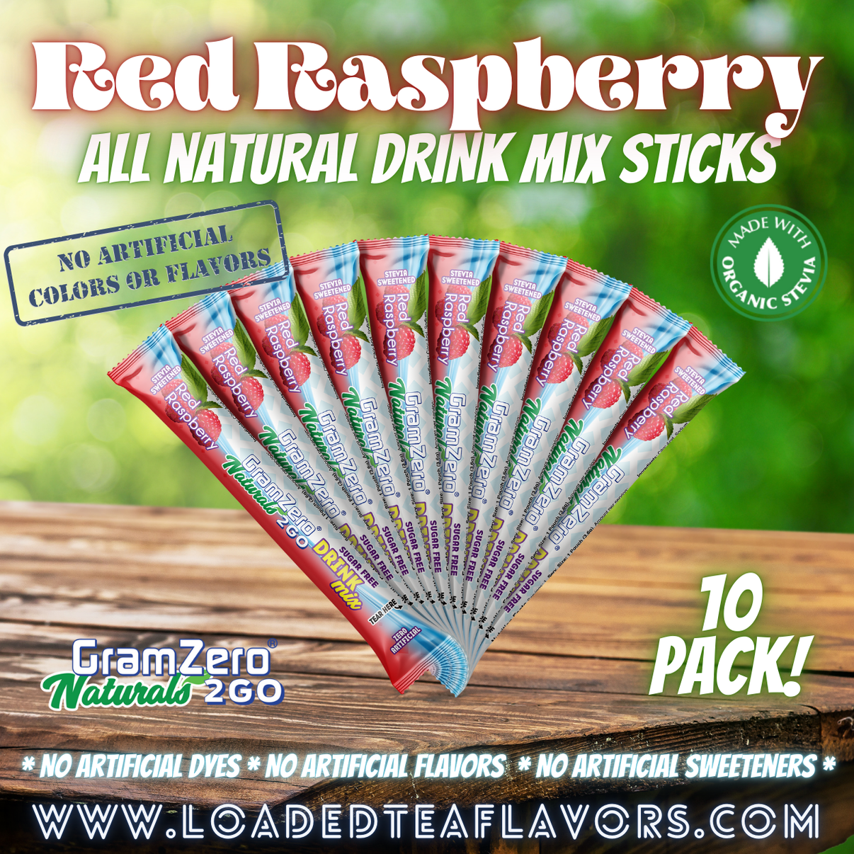RED RASPBERRY ALL-NATURAL Stevia Water Flavor Packets 💖 Sugar Free Fla ...