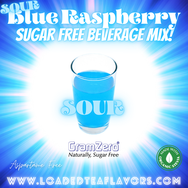 SOUR BLUE RASPBERRY Sugar Free Beverage Mix 💙 Aspartame Free Drink Mix ...
