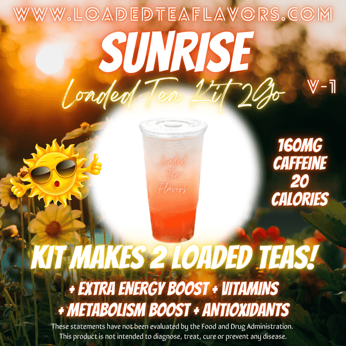 Sunrise Flavored 🌅 Loaded Tea Kit 2GO ~ Makes 2-32oz Teas – Loaded Tea ...