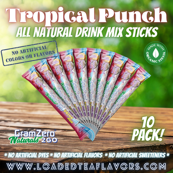 TROPICAL PUNCH ALL-NATURAL Stevia Water Flavor Packets 🏝️ Sugar Free F ...